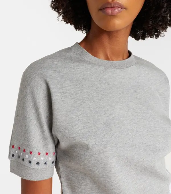 Thom Browne Embroidered Cotton Jersey T-shirt