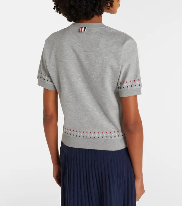 Thom Browne Embroidered Cotton Jersey T-shirt