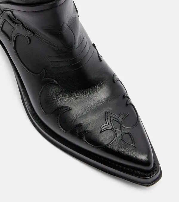 Gabriela Hearst Capitana Leather Cowboy Boots - Black