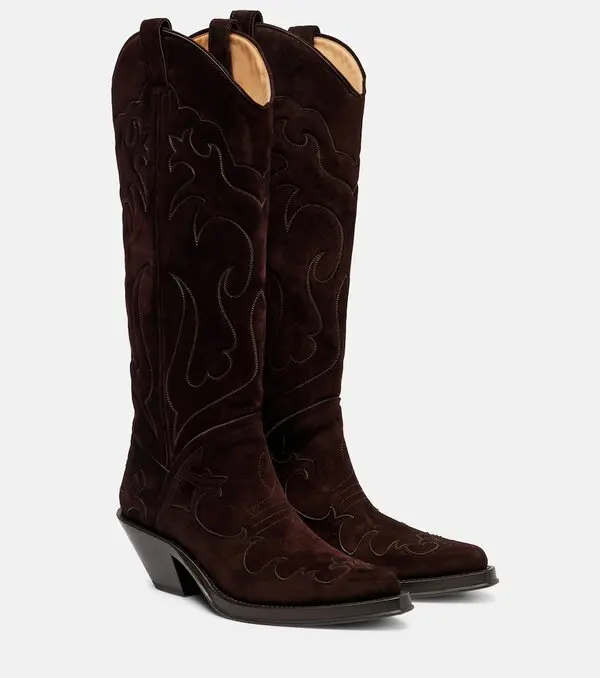 Gabriela Hearst Capitana Leather Cowboy Boots - Brown