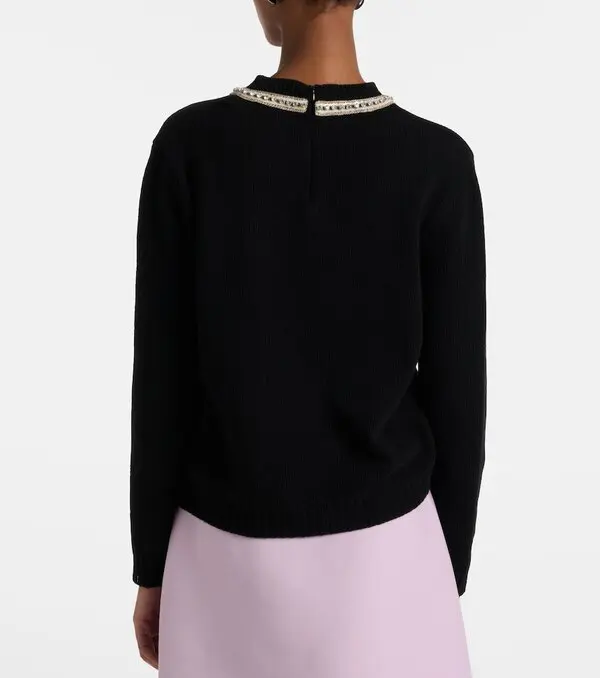 Valentino Garavani Virgin Wool Sequined Sweater - Black