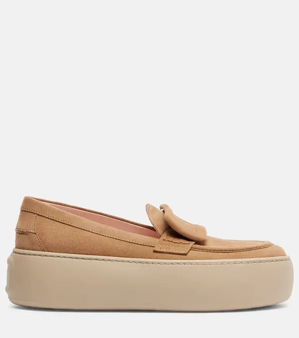 ROGER VIVIER Viv' Up Suede Platform Loafers