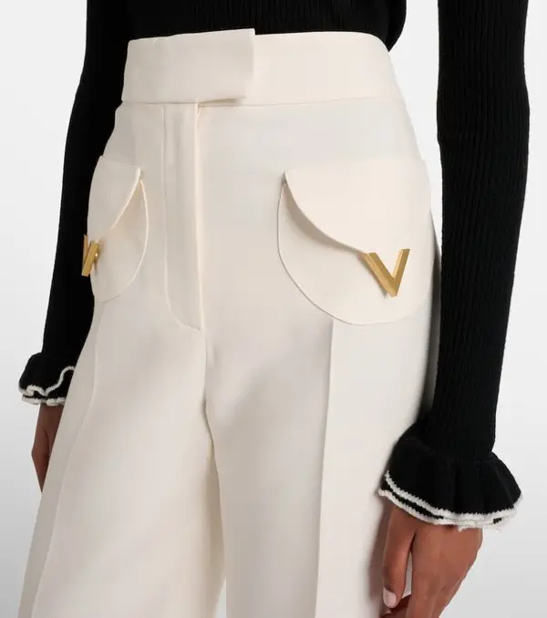 Valentino Garavani Crepe Couture Wide-leg Pants