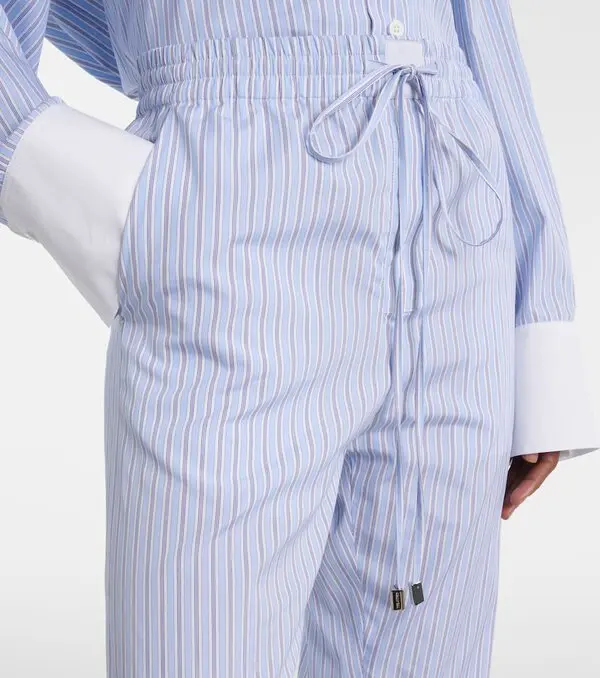 Attico Striped Cotton Tapered Pants