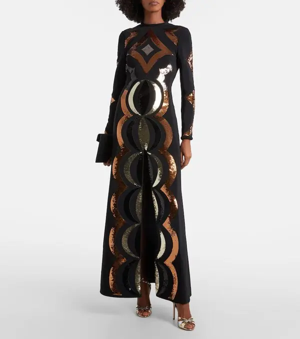 Emilio Pucci Sequined Open-back Gown