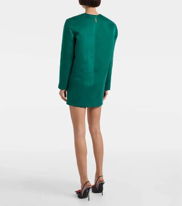 Saint Laurent Silk Satin Minidress - Green