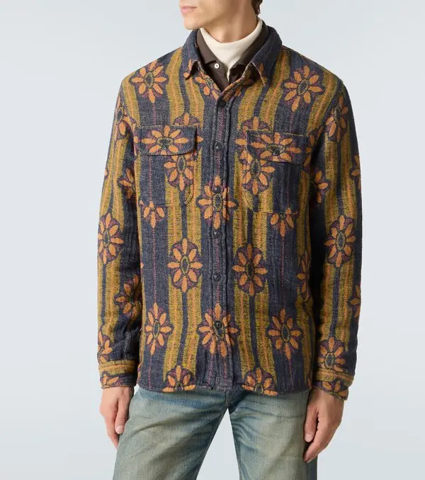Ralph Lauren Floral Striped Cotton Jacquard Shirt