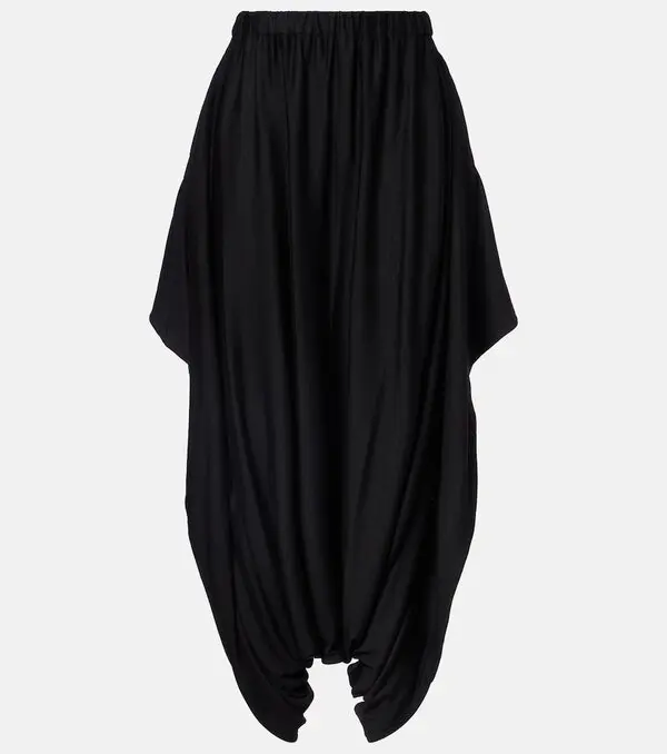Junya Watanabe High-rise Tapered Wool Pants - Black