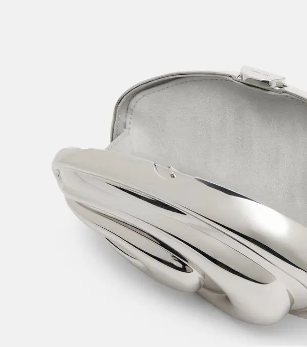 Simkhai Inez Metallic Clutch - Silver