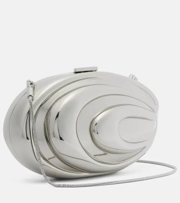 Simkhai Inez Metallic Clutch - Silver