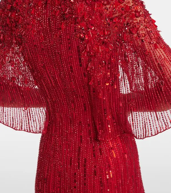 Jenny Packham Violetta Embellished Caped Gown