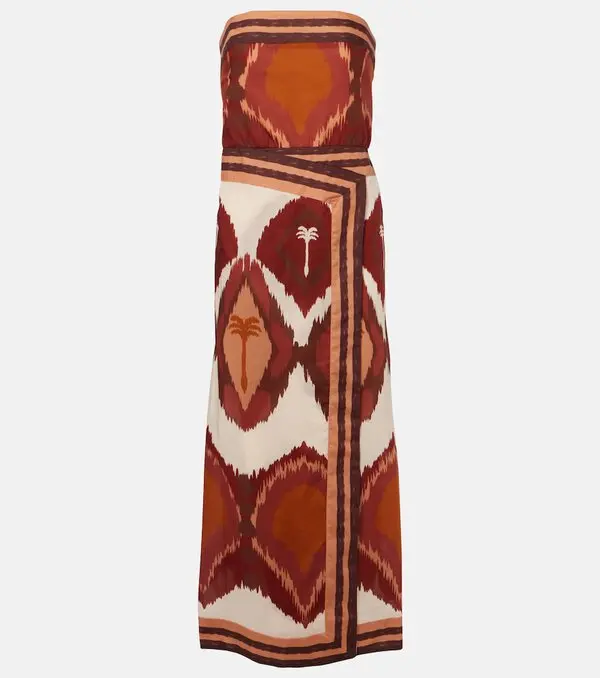 Johanna Ortiz Printed Cotton Wrap Dress - Brown