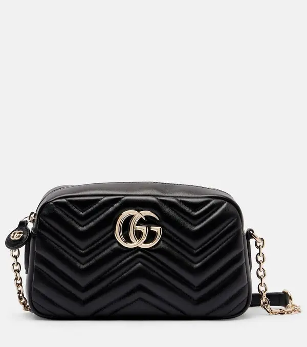 Gucci Gg Marmont Small Leather Crossbody Bag - Black