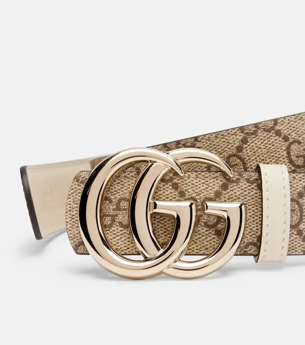 Gucci Gg Marmont Reversible Leather Belt - Beige