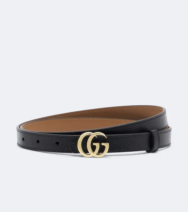Gucci Gg Marmont Reversible Leather Belt - Black