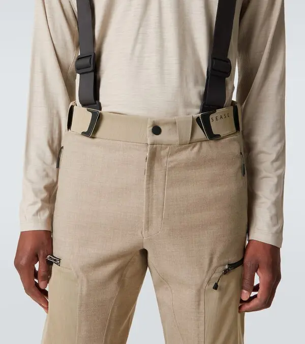 Sease Trace 2.0 Wool-blend Ski Salopettes - Beige