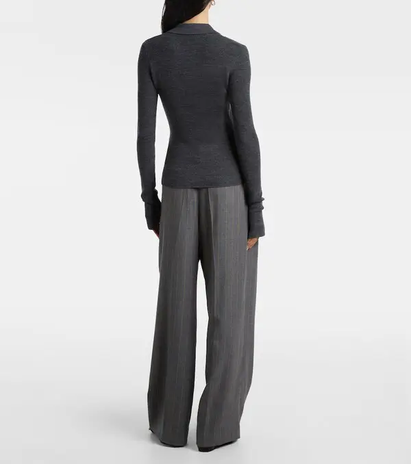GANNI Pinstripe Wide-leg Trousers