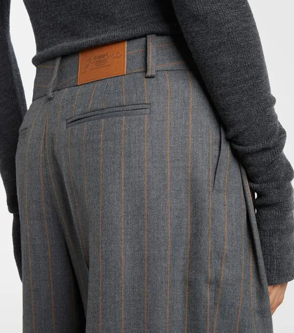 GANNI Pinstripe Wide-leg Trousers