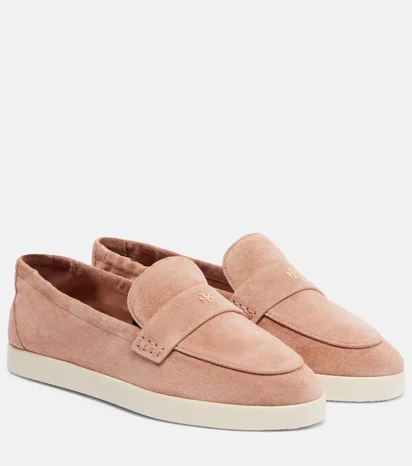 Tory Burch Suede Penny Loafers - Pink