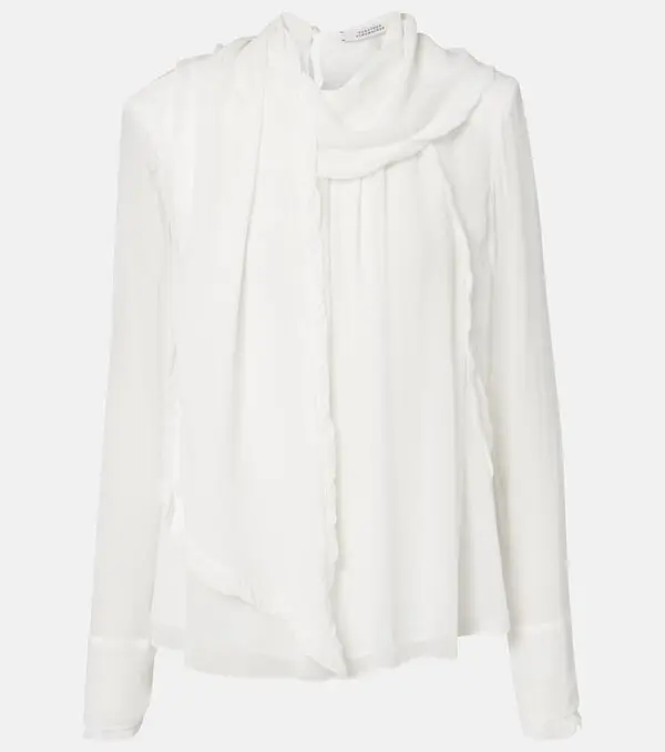 Dorothee Schumacher Sheer Georgette Blouse - White