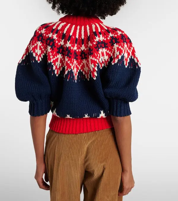 Altuzarra Marty Fair Isle Cotton Sweater - Blue