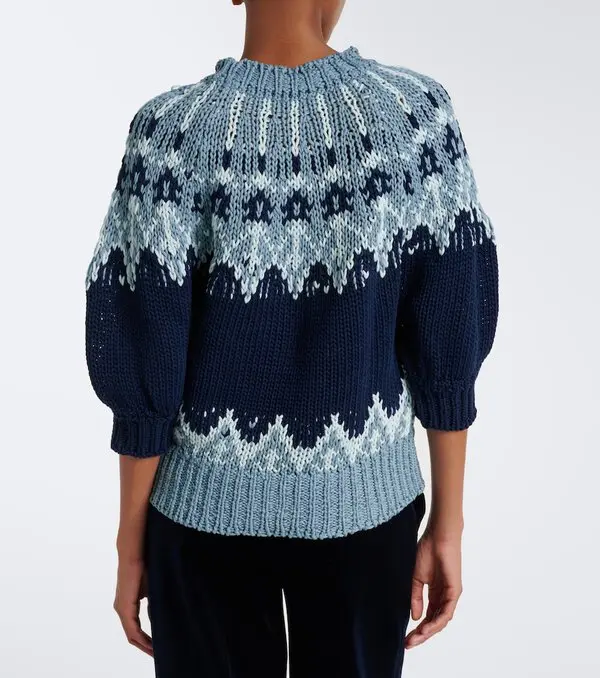 Altuzarra Marty Fair Isle Cotton Sweater - Blue
