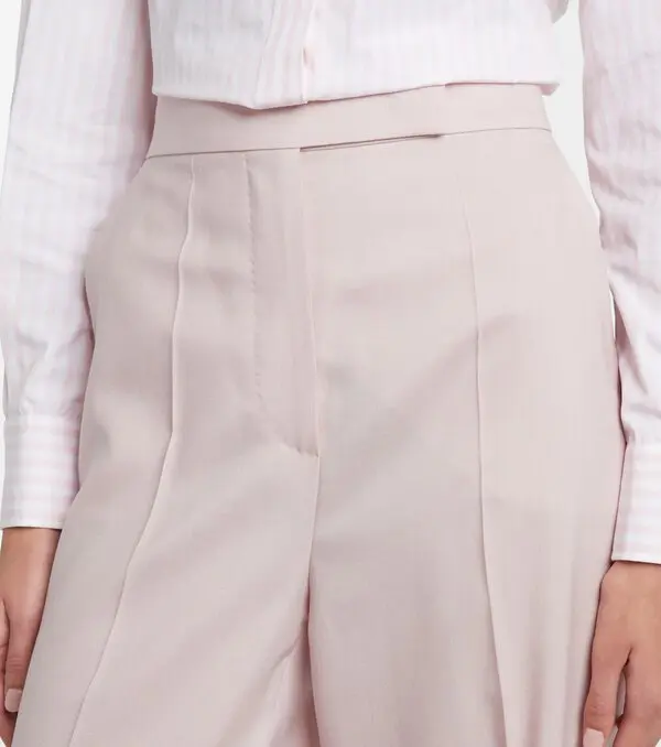 Max Mara Girone Wool, Mohair, And Silk Wide-leg Pants - Pink