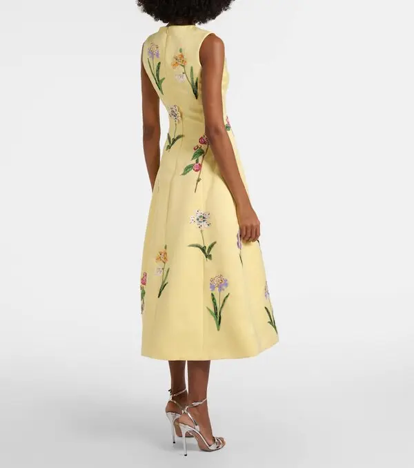LEO LIN Cleo Beaded Floral Midi Dress