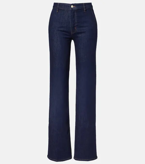 FRAME High-rise Straight Leg Jeans - Blue