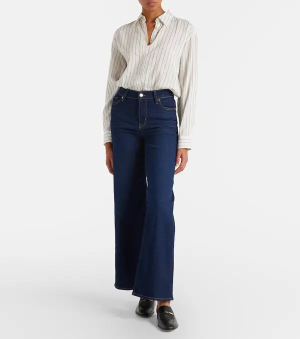 FRAME Le Slim High-rise Wide-leg Jeans - Blue