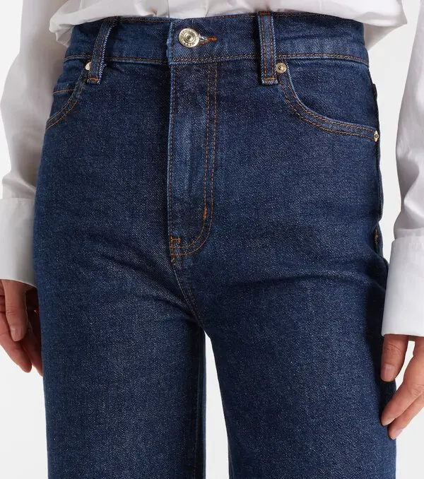 FRAME Cropped High-rise Wide-leg Jeans