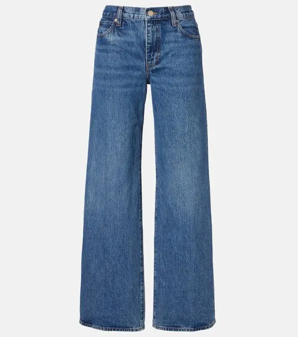 FRAME Bubble Mid-rise Barrel-leg Jeans - Blue