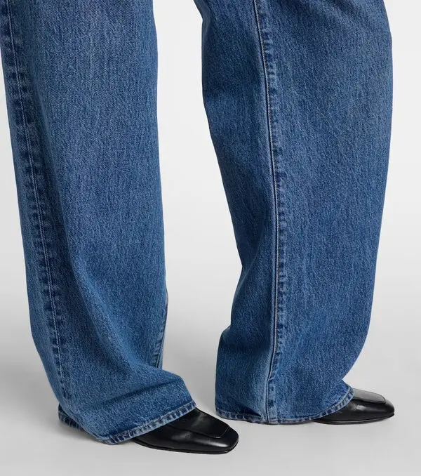 FRAME Bubble Mid-rise Barrel-leg Jeans - Blue