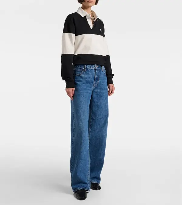 FRAME Bubble Mid-rise Barrel-leg Jeans - Blue