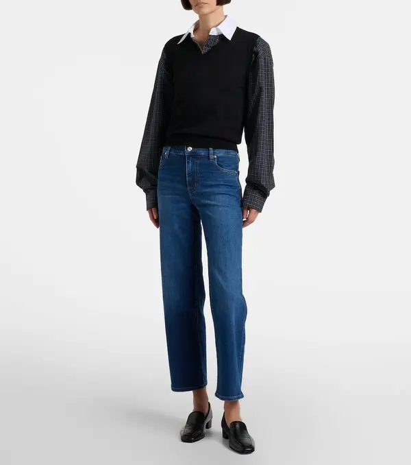 FRAME Mellow Cropped Mid-rise Straight Jeans