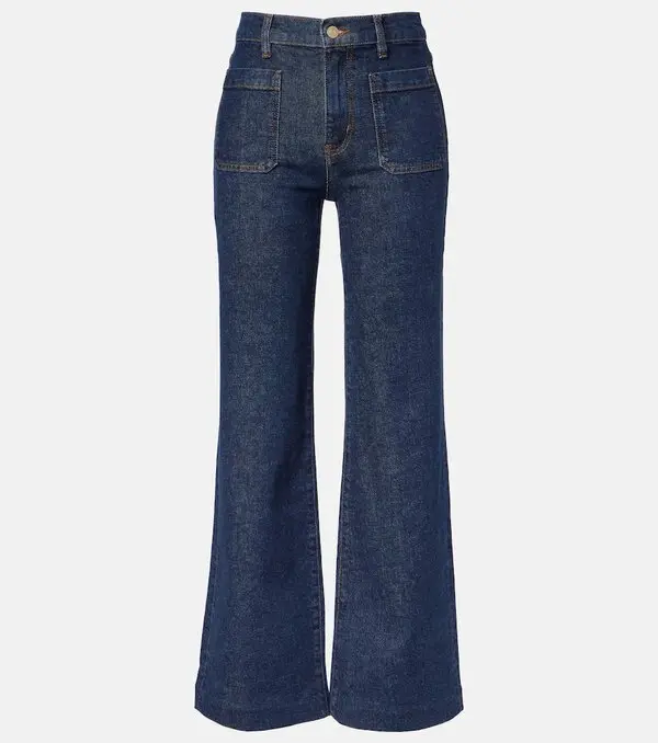 FRAME Refined High-rise Wide-leg Jeans - Blue