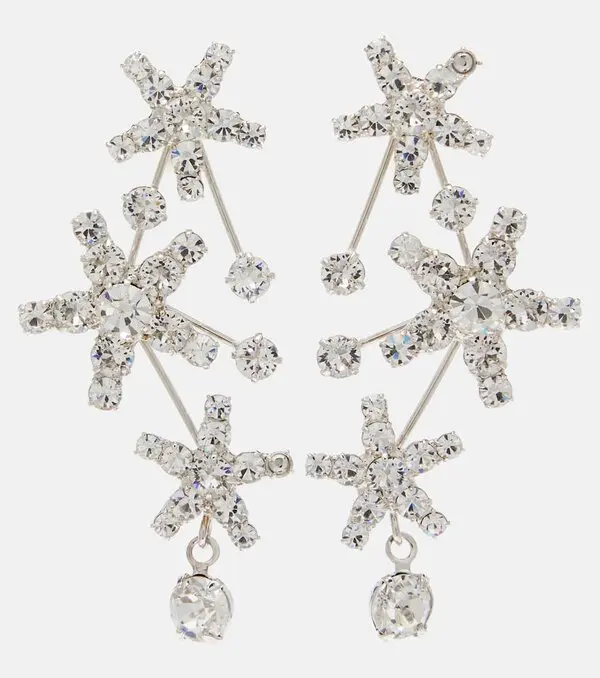 JENNIFER BEHR Azar Crystal-embellished Drop Earrings - Silver