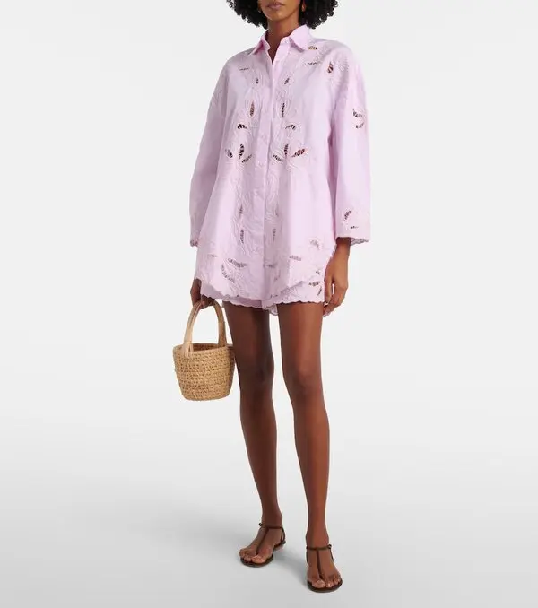 JULIET DUNN High-rise Wide-leg Shorts - Pink
