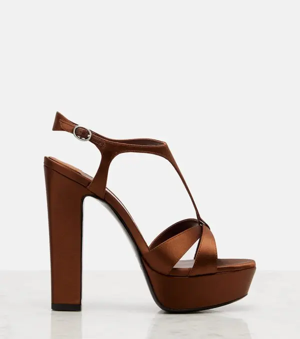 JIMMY CHOO Kesia 120 Satin Platform Sandals