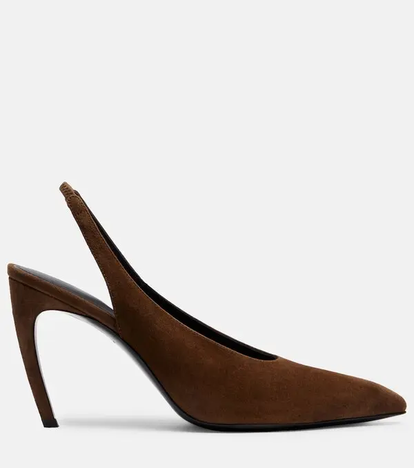 Attico Viper Suede Slingback Pumps - Brown