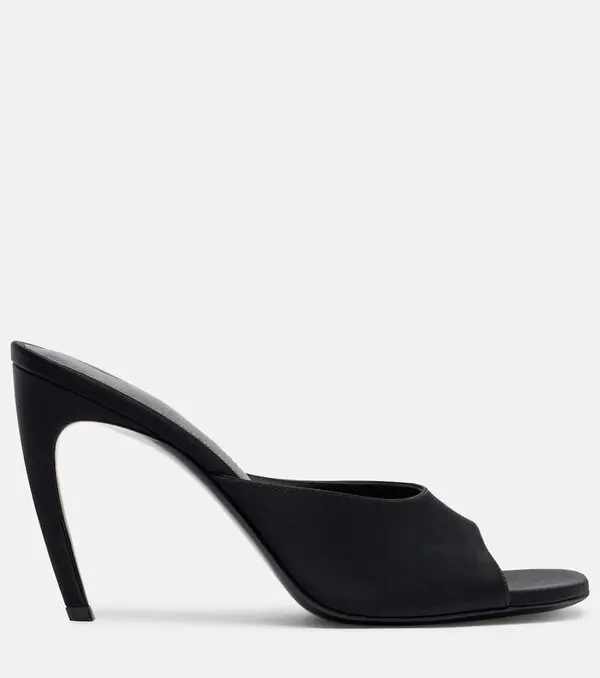 Attico Betta Satin Mules - Black