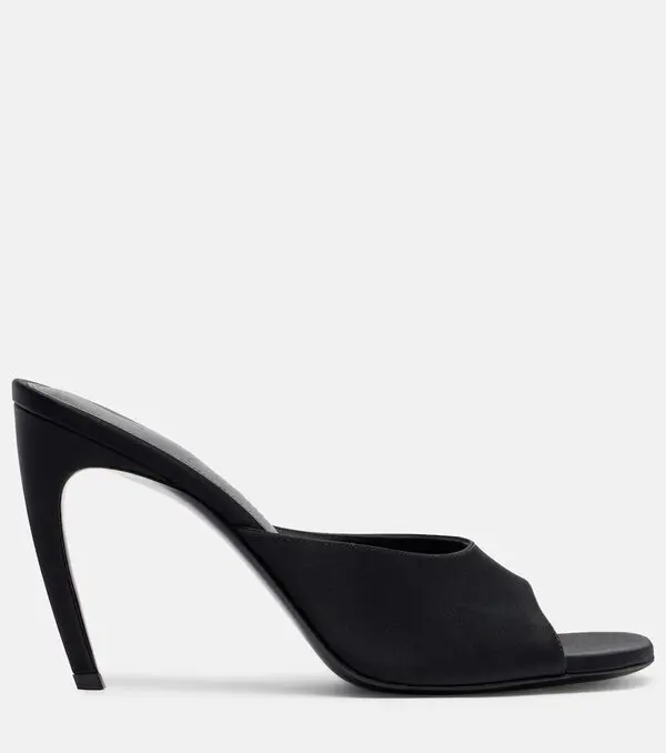 Attico Betta Satin Mules - Black