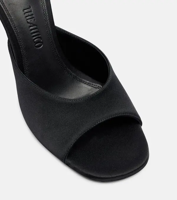 Attico Betta Satin Mules - Black