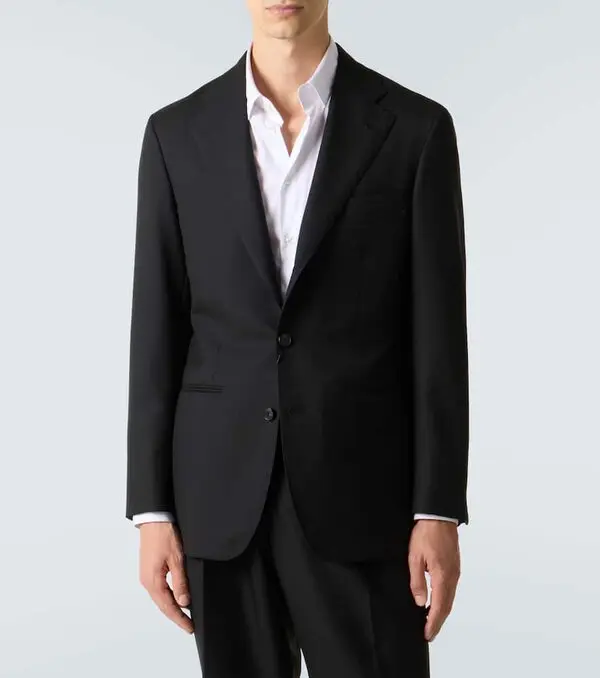 SAMAN AMEL Wool Suit Jacket - Black