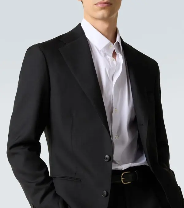SAMAN AMEL Wool Suit Jacket - Black