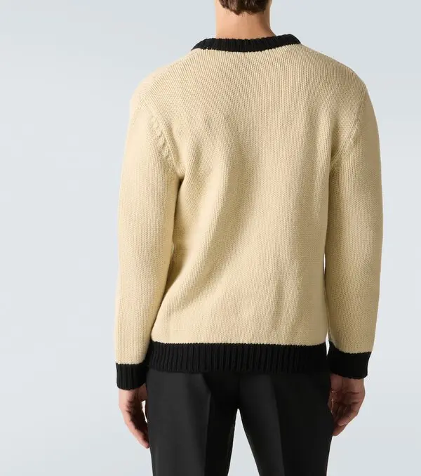 Valentino Garavani Embroidered Virgin Wool Cardigan - Beige