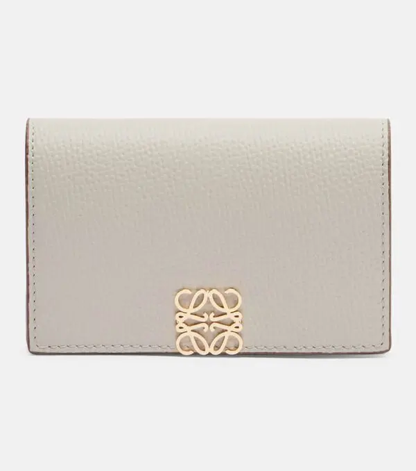 Loewe Anagram Leather Card Case - Grey
