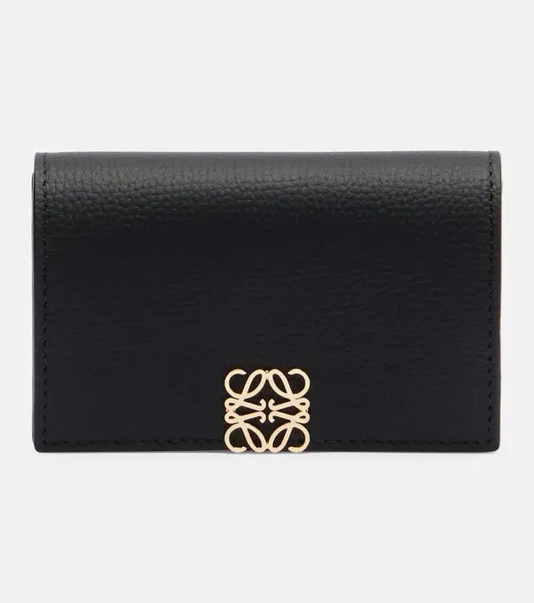Loewe Anagram Leather Card Holder - Black