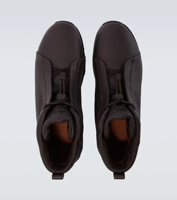 Zegna Triple Stitch Vetta Leather Sneakers
