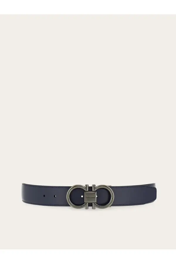 FERRAGAMO Reversible And Adjustable Gancini Belt - Natural